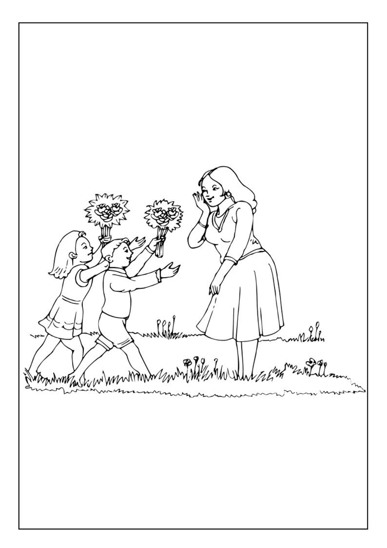 Printable Mother Coloring Pages for Kids & Adults | 100 Pages | Instant ...