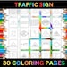 Printable Traffic Signs Coloring Pages for Kids & Adults | 30 Pages ...