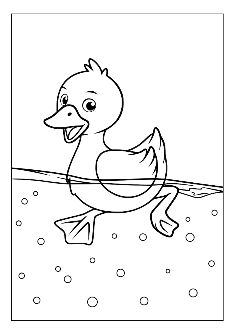 Printable Duckling Coloring Pages for Kids & Adults 25 Pages Instant ...