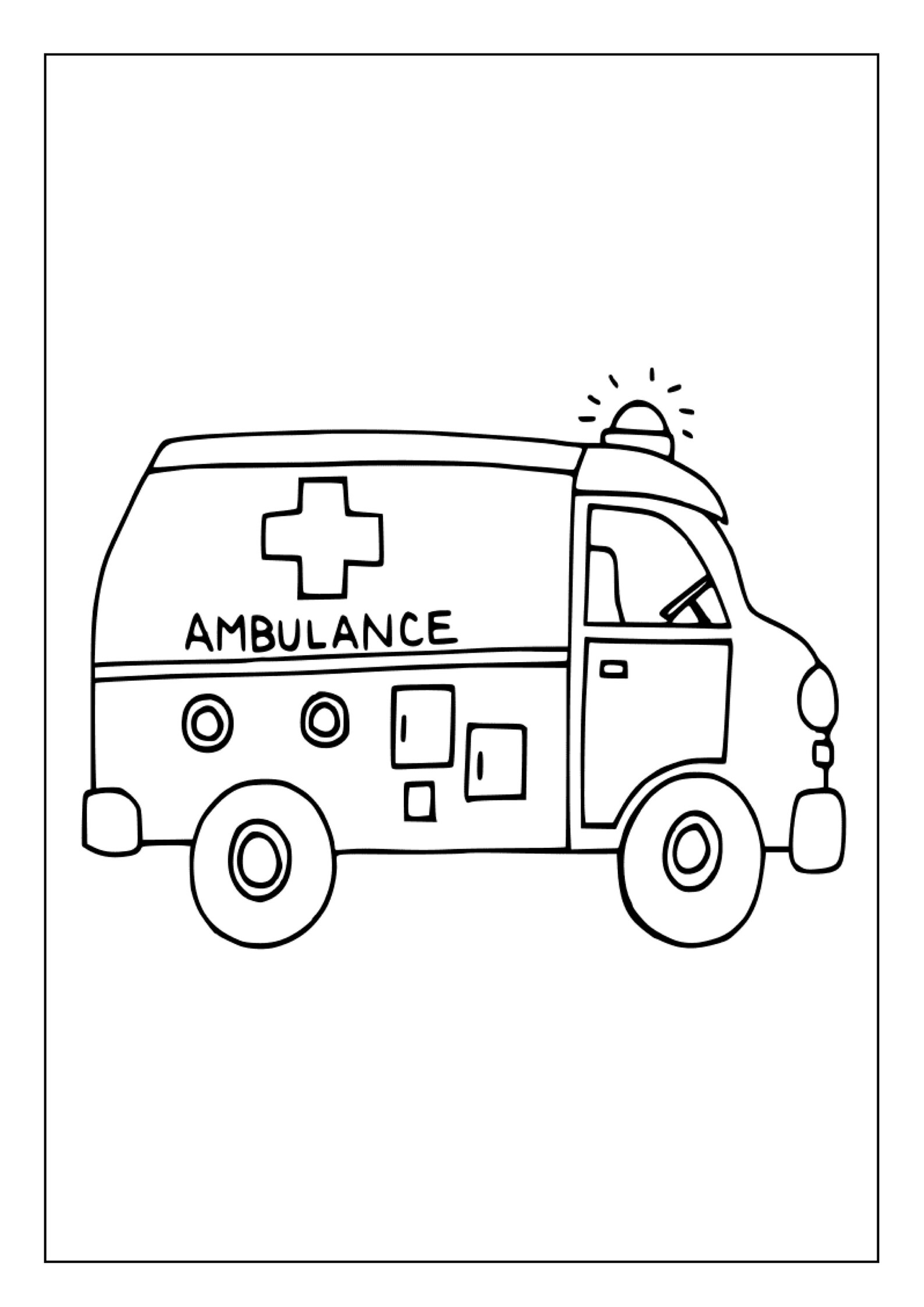 Printable Ambulance Coloring Pages for Kids and Adults | 40 Pages ...