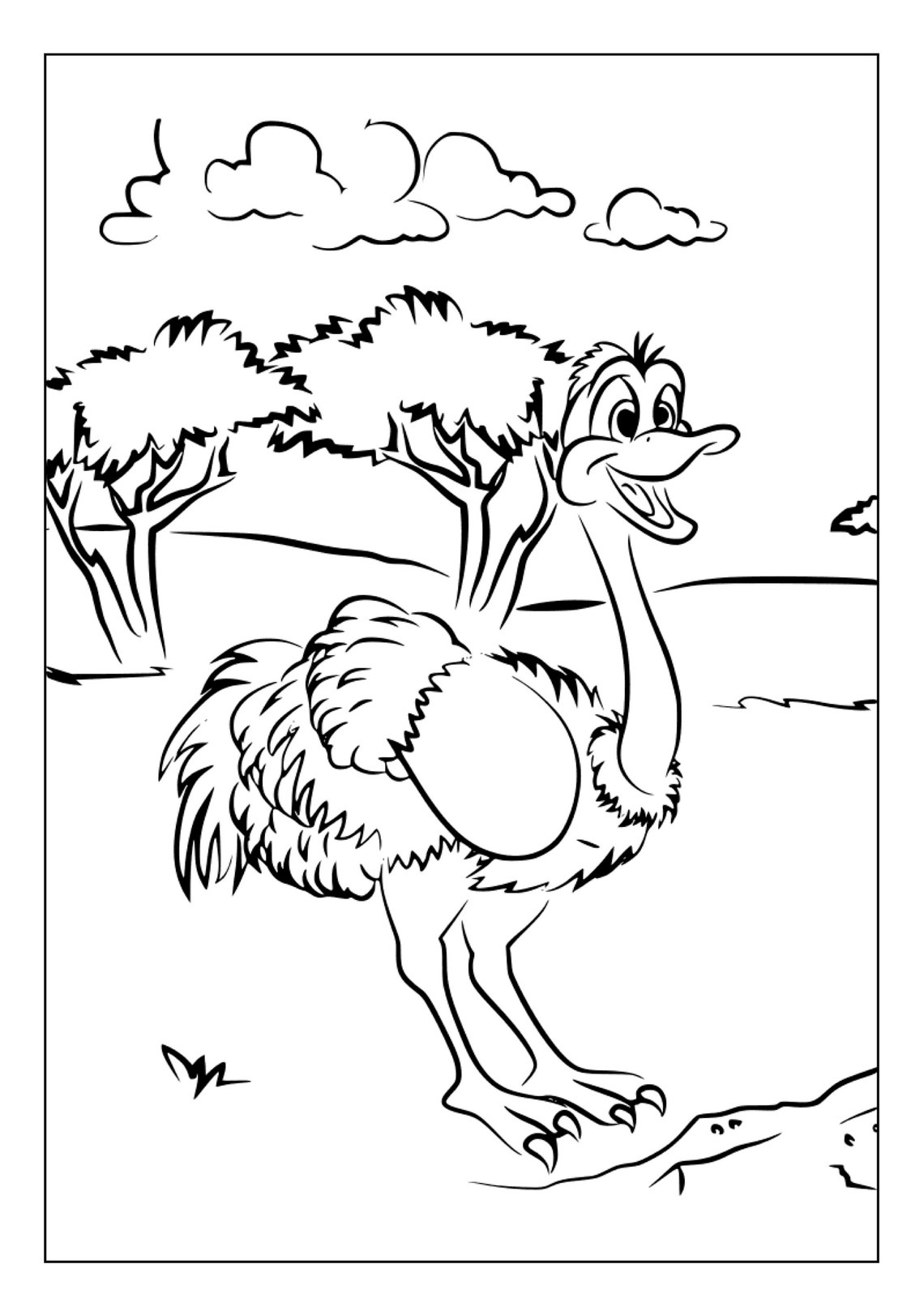Printable Ostrich Coloring Pages for Kids & Adults | 35 Pages | Digital ...