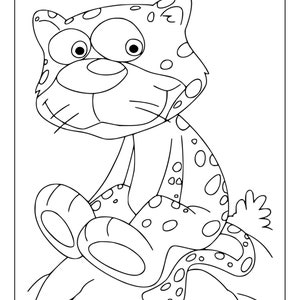 Printable Leopard Coloring Pages for Kids & Adults 65 Pages Instant ...