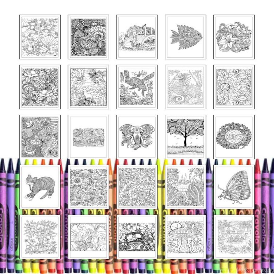 Printable Relaxing Coloring Pages for Kids & Adults | 80 Pages ...