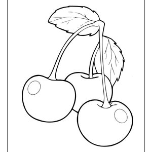 Printable Fruit Coloring Pages for Kids and Adults | 40 Pages | Instant ...