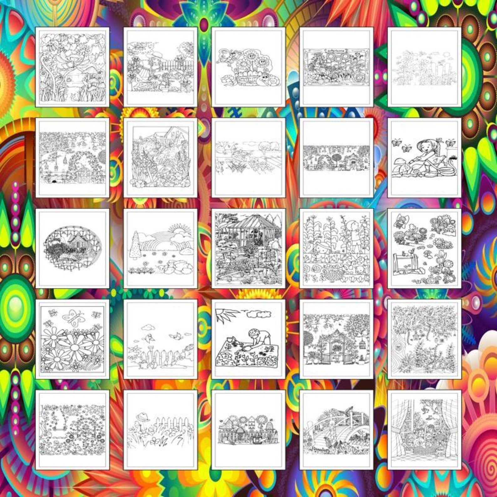 Printable Garden Coloring Pages for Kids & Adults | 60 Pages | Instant ...