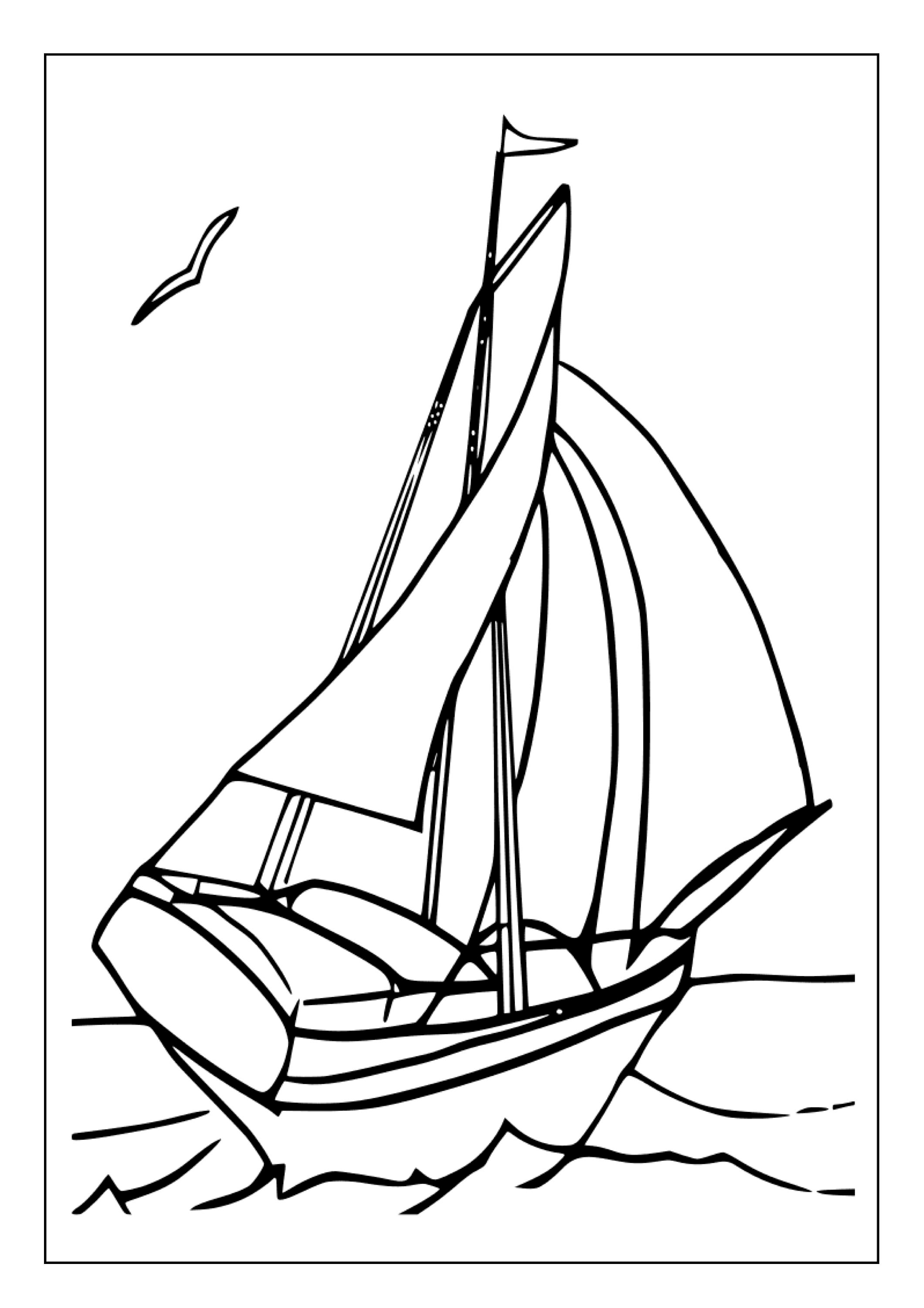 Printable Sailboat Coloring Pages for Kids & Adults | 40 Pages ...