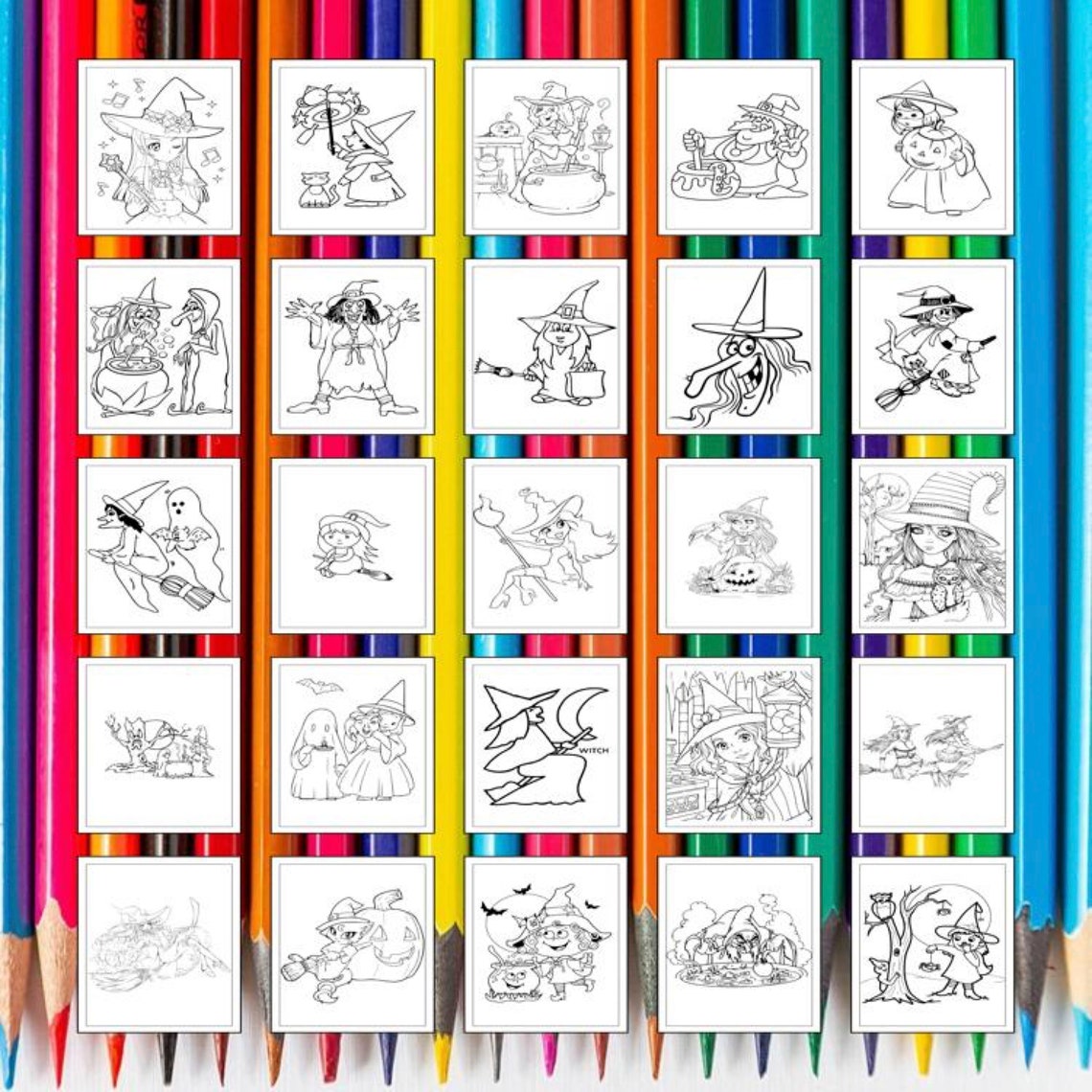 Printable Halloween Witch Coloring Pages for Kids and Adults | 90 Pages ...