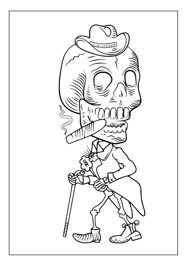 Printable Skeleton Coloring Pages for Kids and Adults | 60 Pages ...
