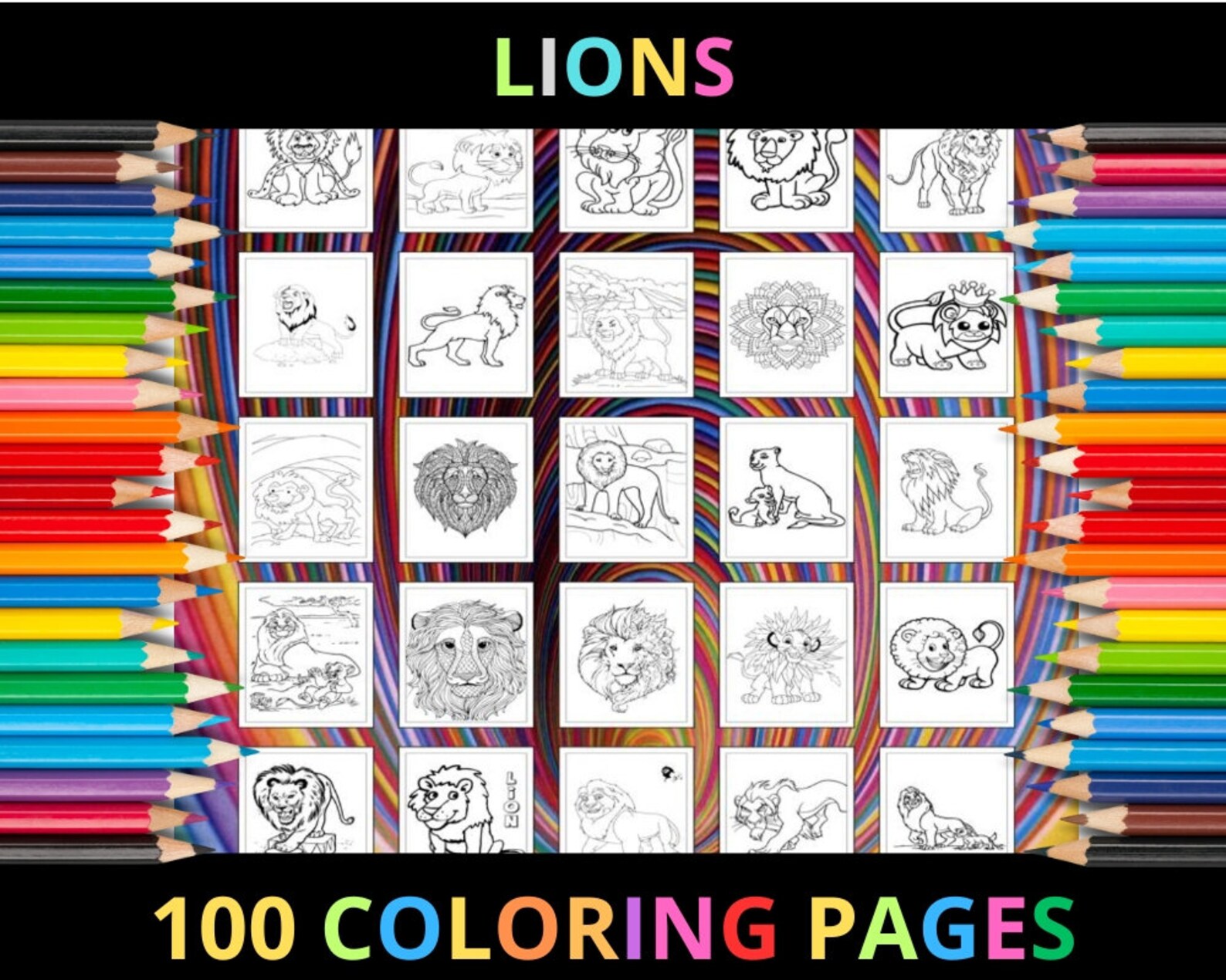 Printable Lions Coloring Pages for Kids and Adults | 100 Pages ...