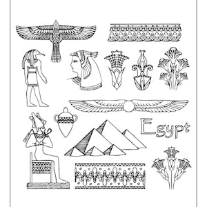 Printable Egypt Coloring Pages for Kids & Adults | 65 Pages | Digital Download PDF | Ancient ...