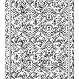 Printable Tiles Coloring Pages for Kids & Adults | 30 Pages | Instant ...