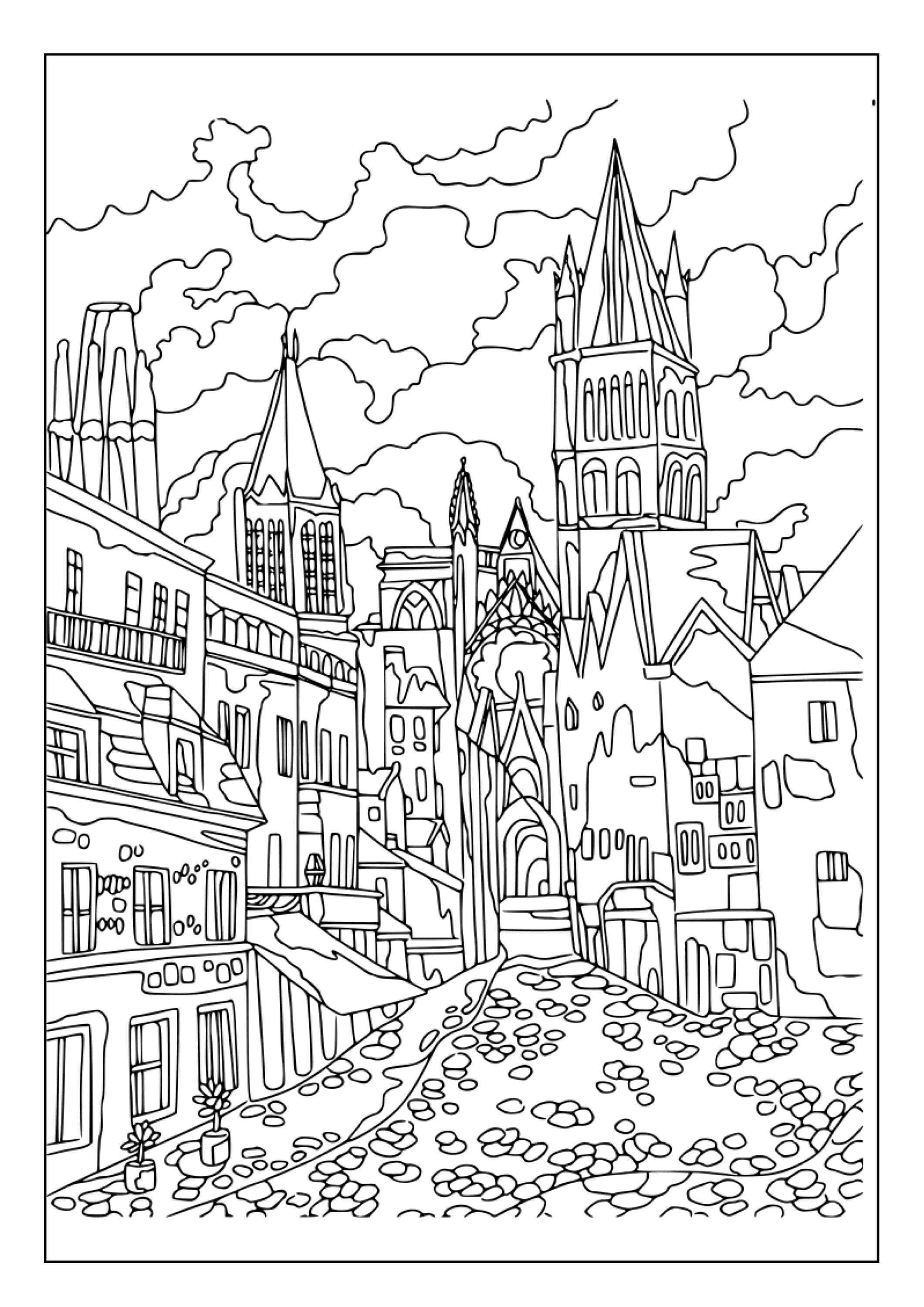 Printable Scenery Coloring Pages for Kids and Adults | 50 Pages ...