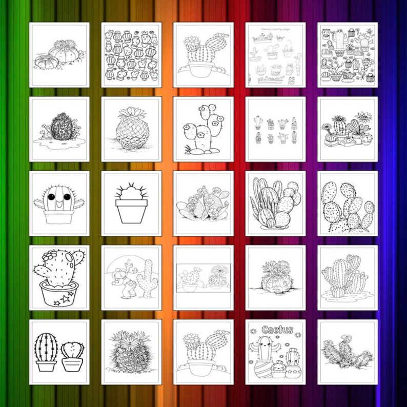Printable Cactus Coloring Pages for Kids and Adults | 90 Pages ...