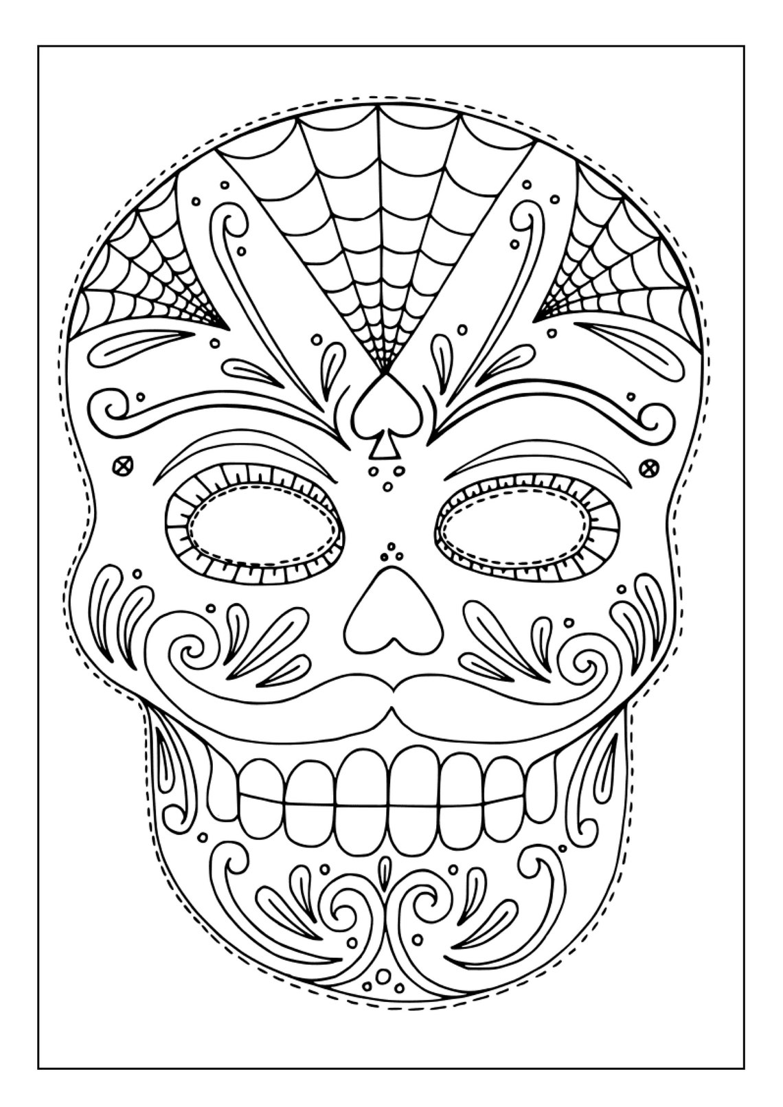 Printable Halloween Masks Coloring Pages for Kids and Adults | 90 Pages ...