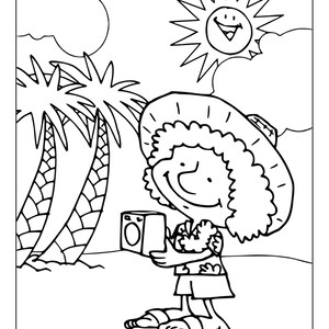 Printable Tourist Coloring Pages for Kids & Adults | 30 Pages | Instant ...