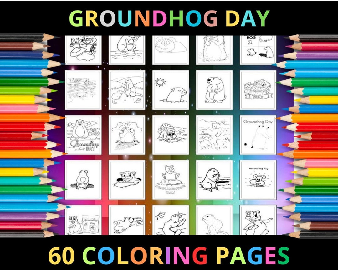 Printable Groundhog Day Coloring Pages for Kids and Adults | 60 Pages ...