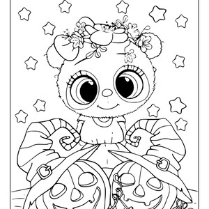 Printable Halloween Kawaii Coloring Pages for Kids & Adults, 80 Pages ...