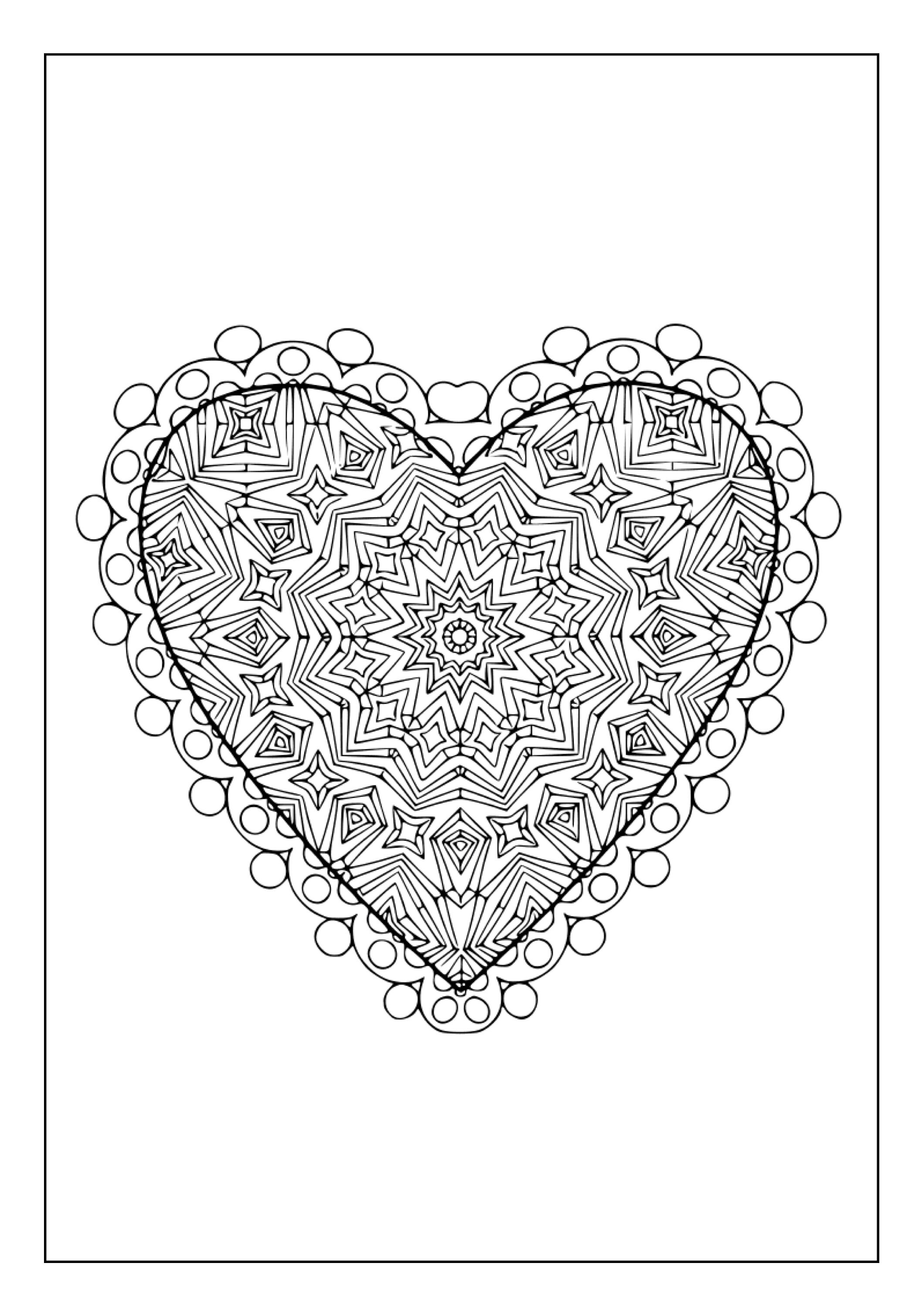 Printable Valentine Hearts Coloring Pages for Kids & Adults | 45 Pages ...