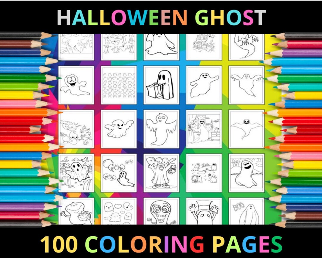 Printable Halloween Ghost Coloring Pages for Kids and Adults | 100 ...