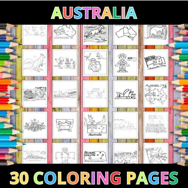Australian Wildlife Coloring Pages - Etsy