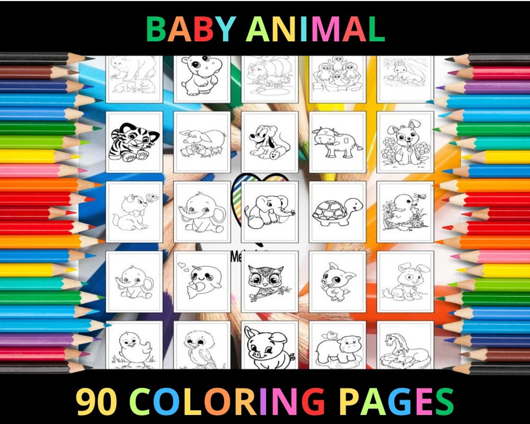 Printable Baby Animal Coloring Pages for Kids and Adults | 90 Pages ...