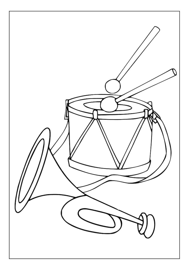 Printable Drum Coloring Pages for Kids & Adults | 35 Pages | Digital ...
