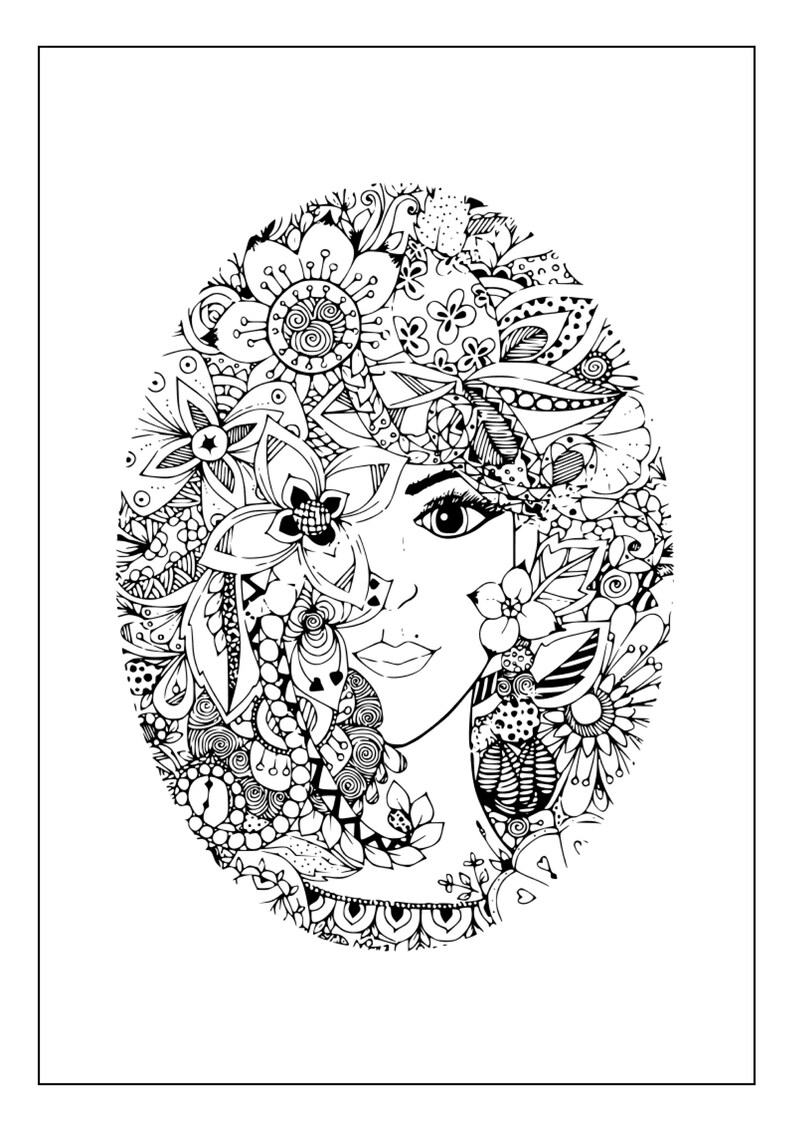 Printable Woman Coloring Pages for Kids & Adults | 40 Pages | Instant ...