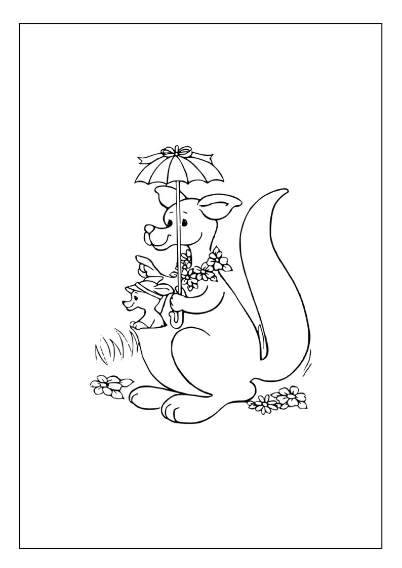 Printable Kangaroo Coloring Pages for Kids & Adults | 45 Pages ...