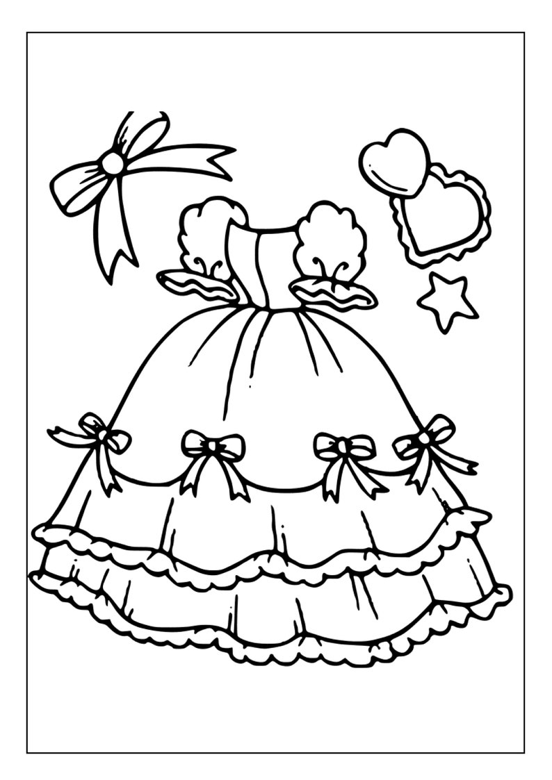 Printable Dress Coloring Pages for Kids and Adults | 100 Pages ...