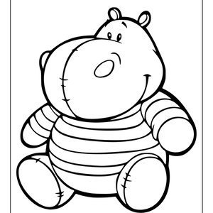 Printable Hippo Coloring Pages for Kids and Adults | 90 Pages | Instant ...