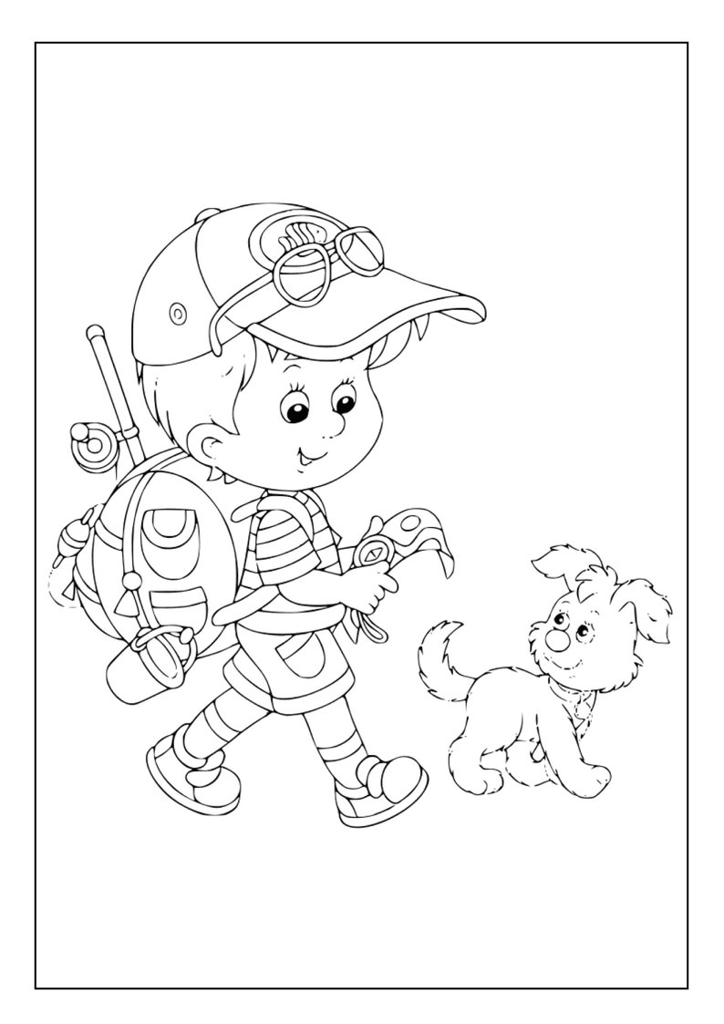 Printable Tourist Coloring Pages for Kids & Adults | 30 Pages | Instant ...