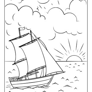 Printable Sailboat Coloring Pages for Kids & Adults | 40 Pages ...