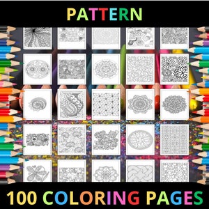 Printable Pattern Coloring Pages for Kids and Adults | 100 Pages ...