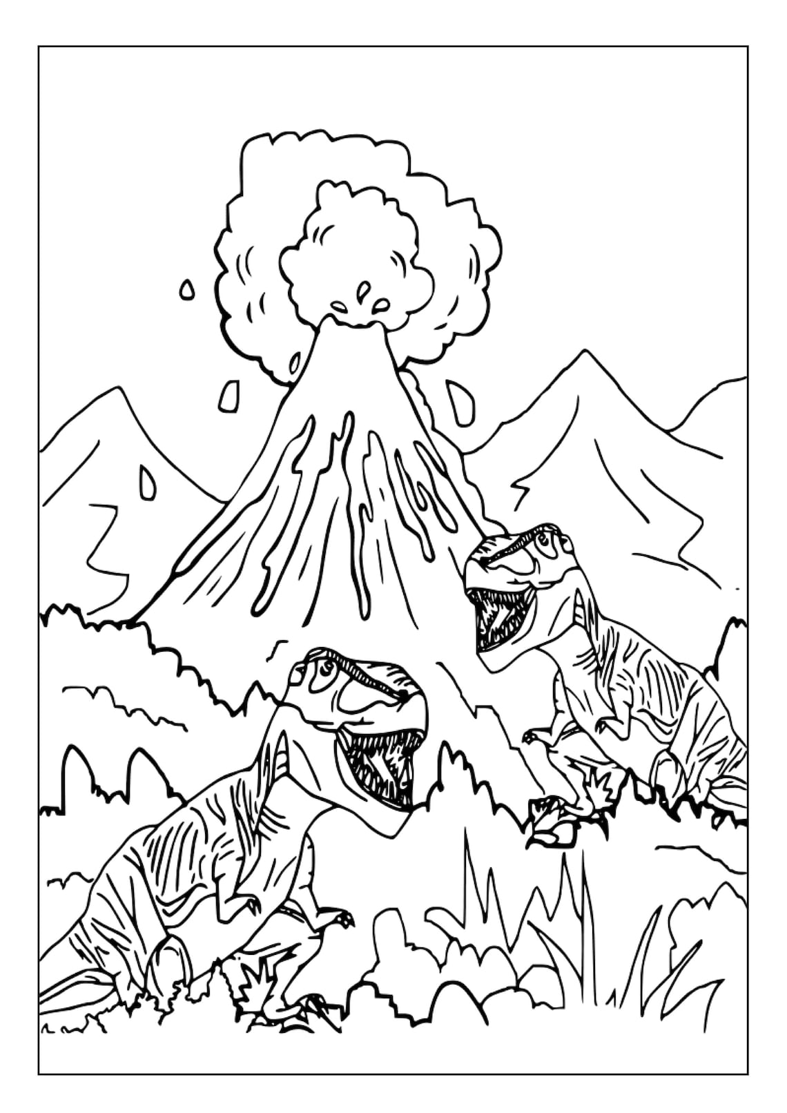 Printable Volcano Coloring Pages for Kids and Adults 100 Pages Instant ...