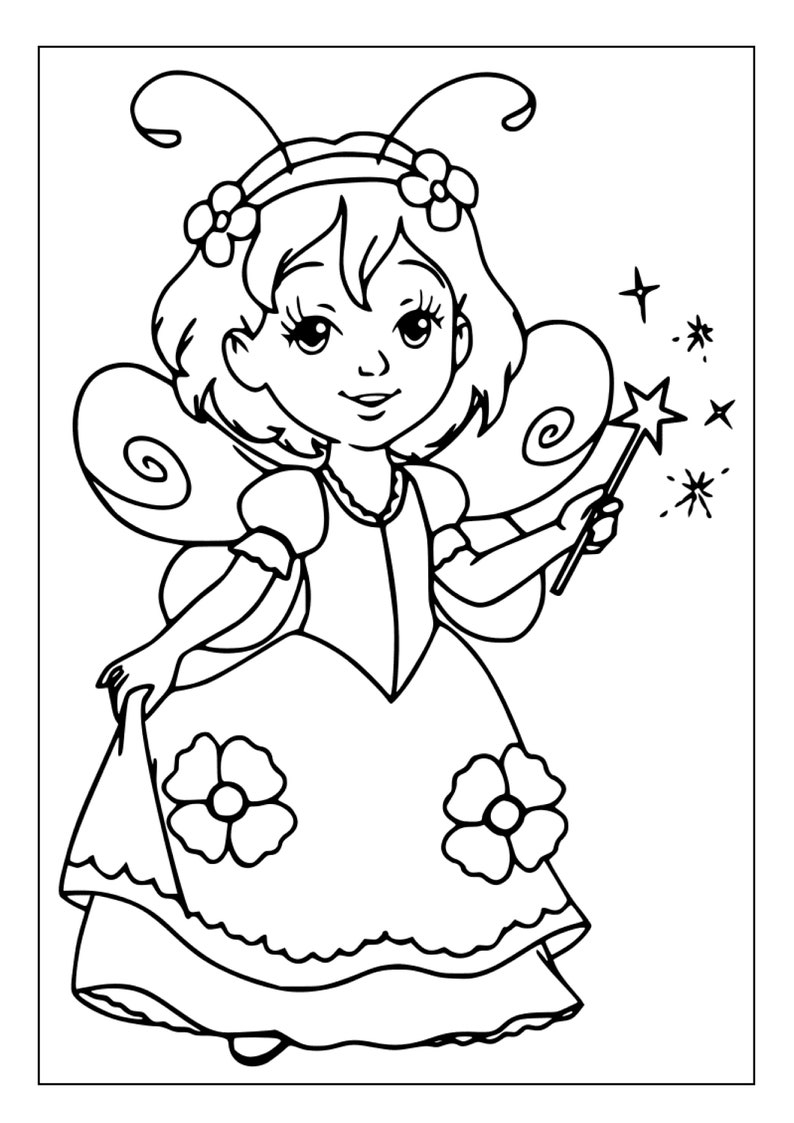 Printable Fairy Coloring Pages for Kids and Adults | 95 Pages | Instant ...