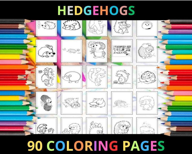 Printable Hedgehogs Coloring Pages for Kids and Adults | 90 Pages ...