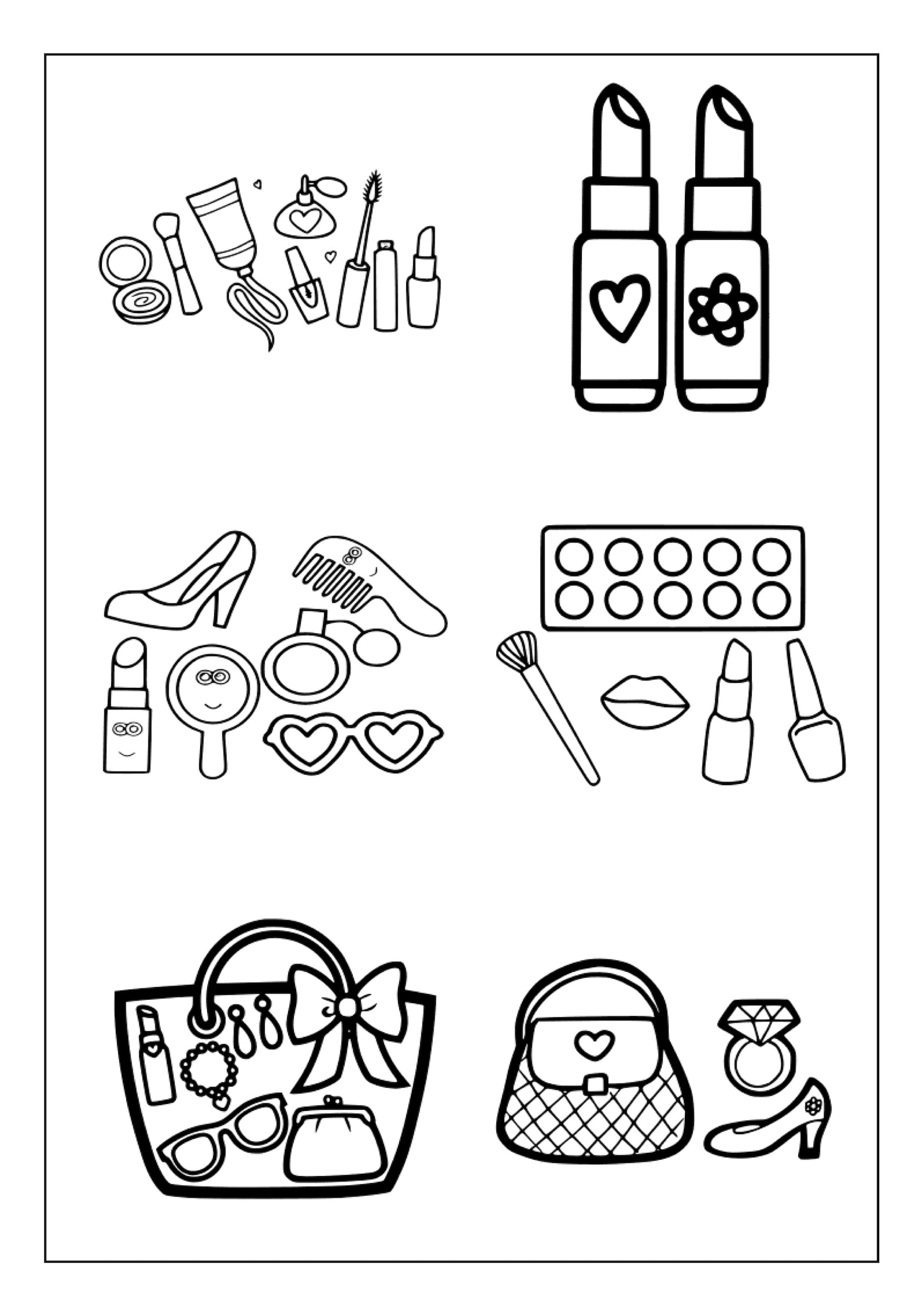 Printable Makeup Coloring Pages for Kids and Adults | 95 Pages ...
