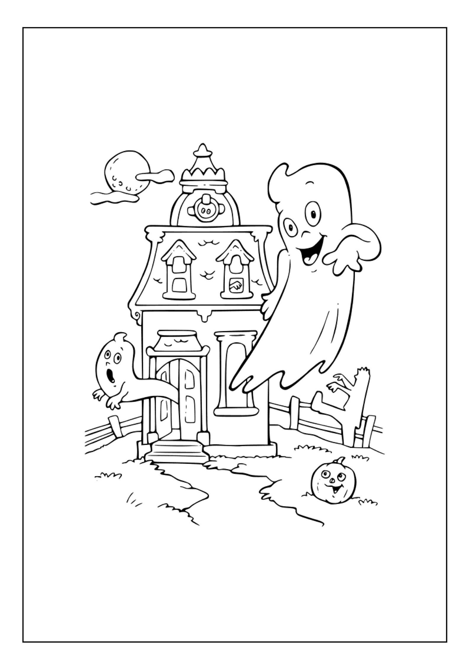 Printable Halloween Ghost Coloring Pages for Kids and Adults | 100 ...