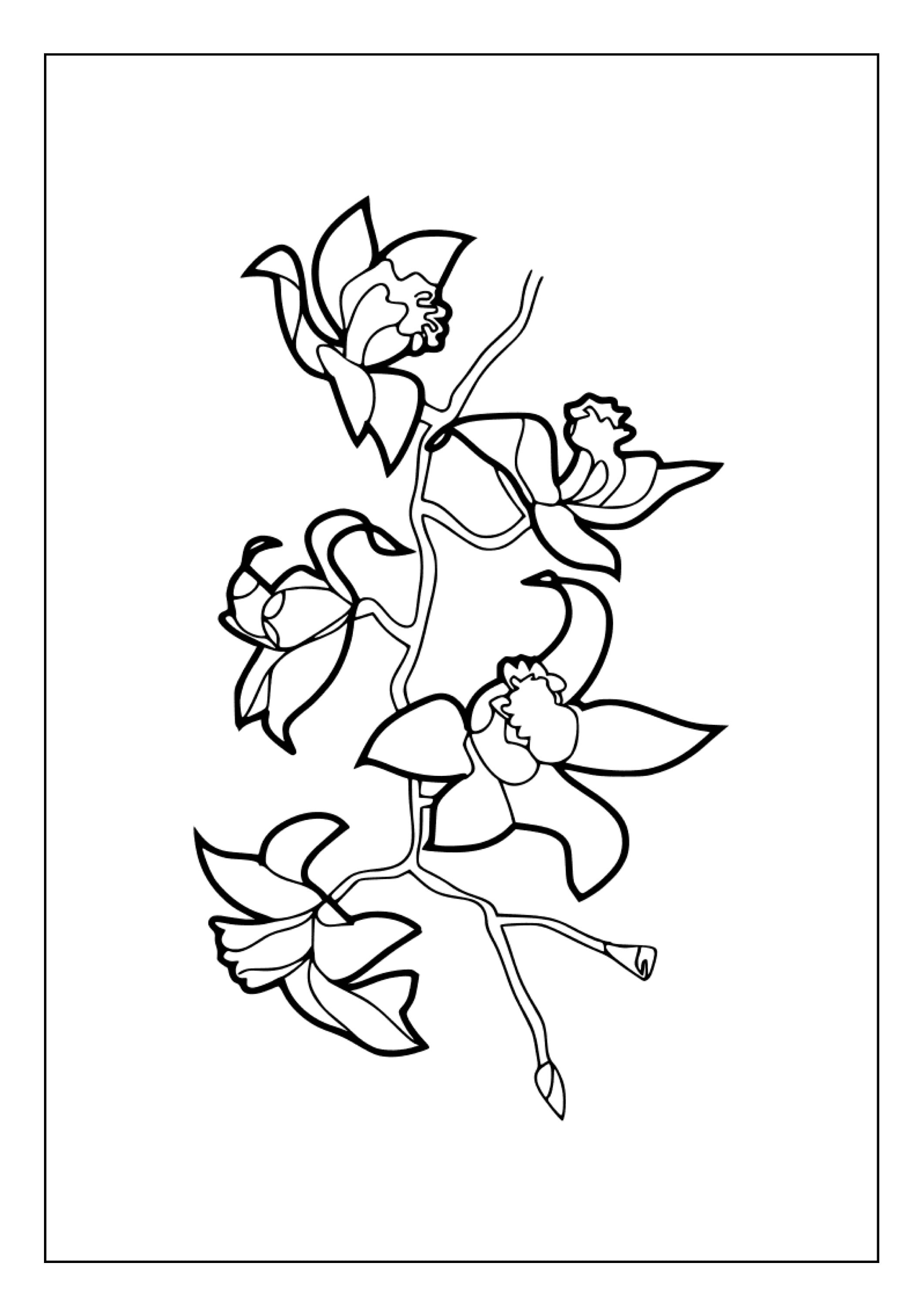 Printable Orchid Coloring Pages for Kids & Adults | 30 Pages | Instant ...