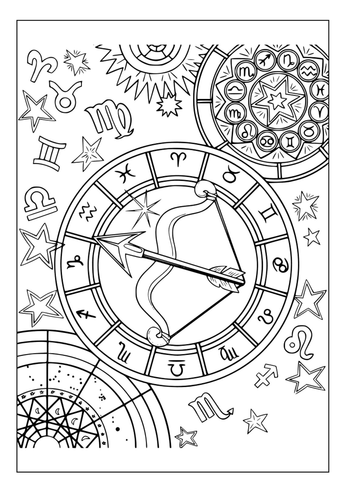 Printable Zodiac Signs Coloring Pages for Kids & Adults | 50 Pages ...