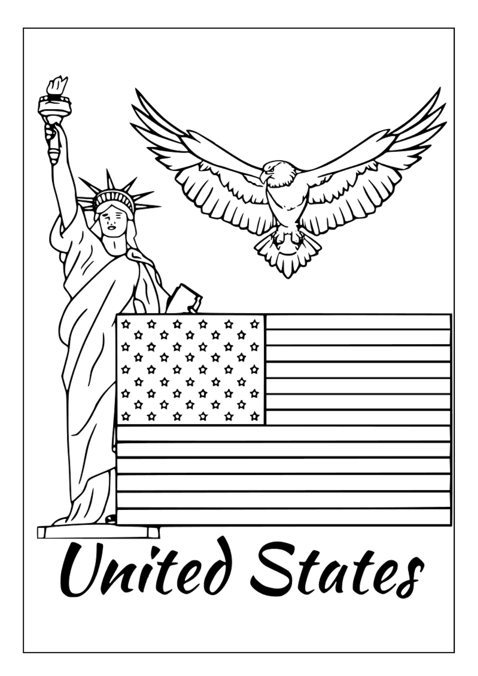 Printable American USA Flag Coloring Pages for Kids and Adults | 40 ...