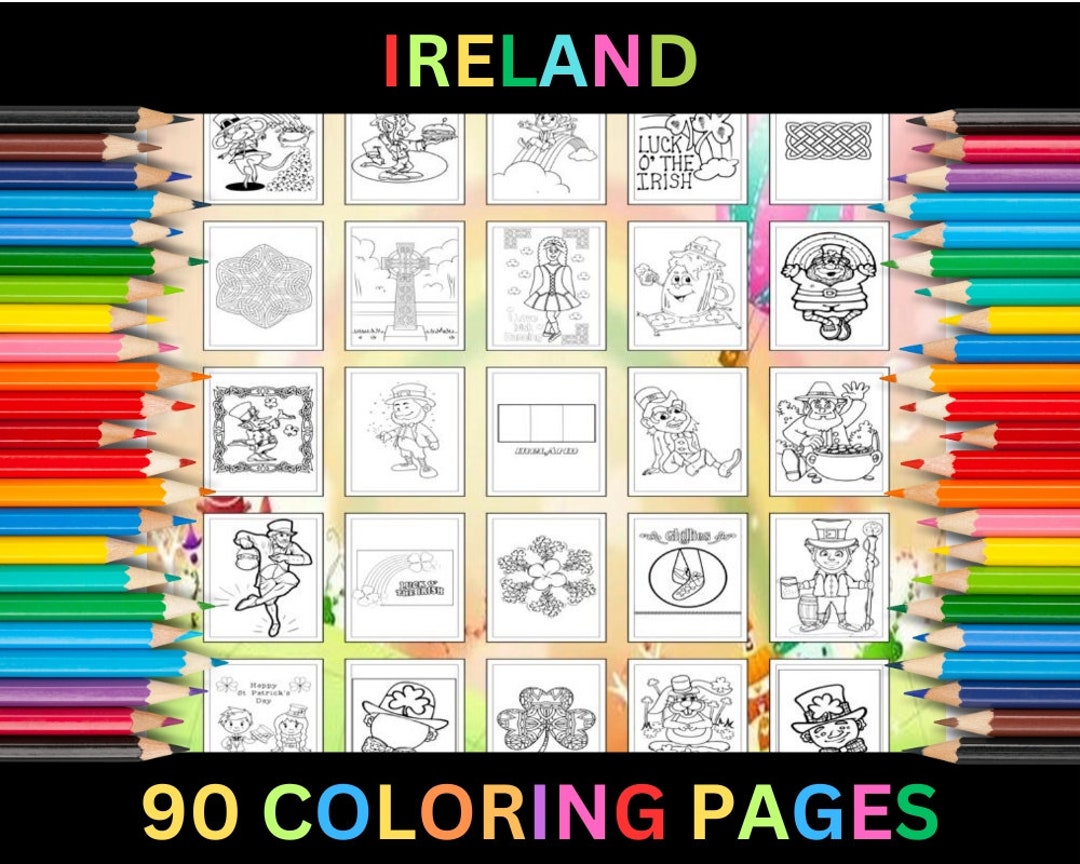 Printable Ireland Coloring Pages for Kids & Adults | 90 Pages | Digital ...