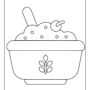 Printable Oatmeal Coloring Pages for Kids & Adults | 25 Pages | Instant ...