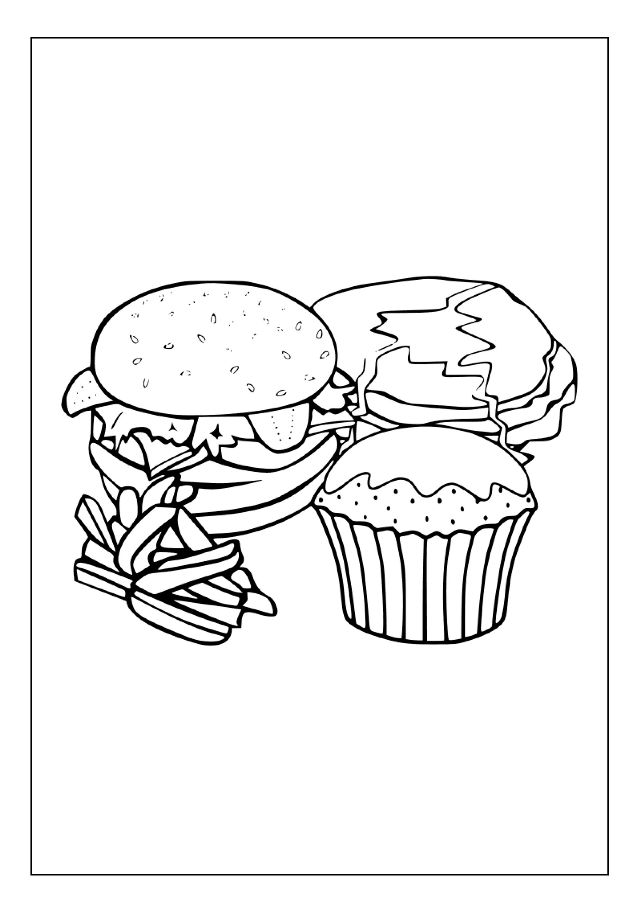 Printable Hamburger Coloring Pages for Kids & Adults | 90 Pages ...