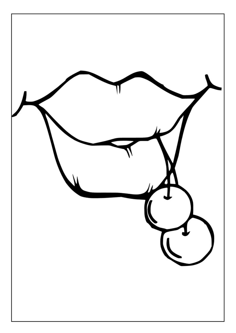 Printable Cherry Coloring Pages for Kids & Adults | 35 Pages | Instant ...