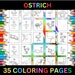 Printable Ostrich Coloring Pages for Kids & Adults 35 Pages Digital ...