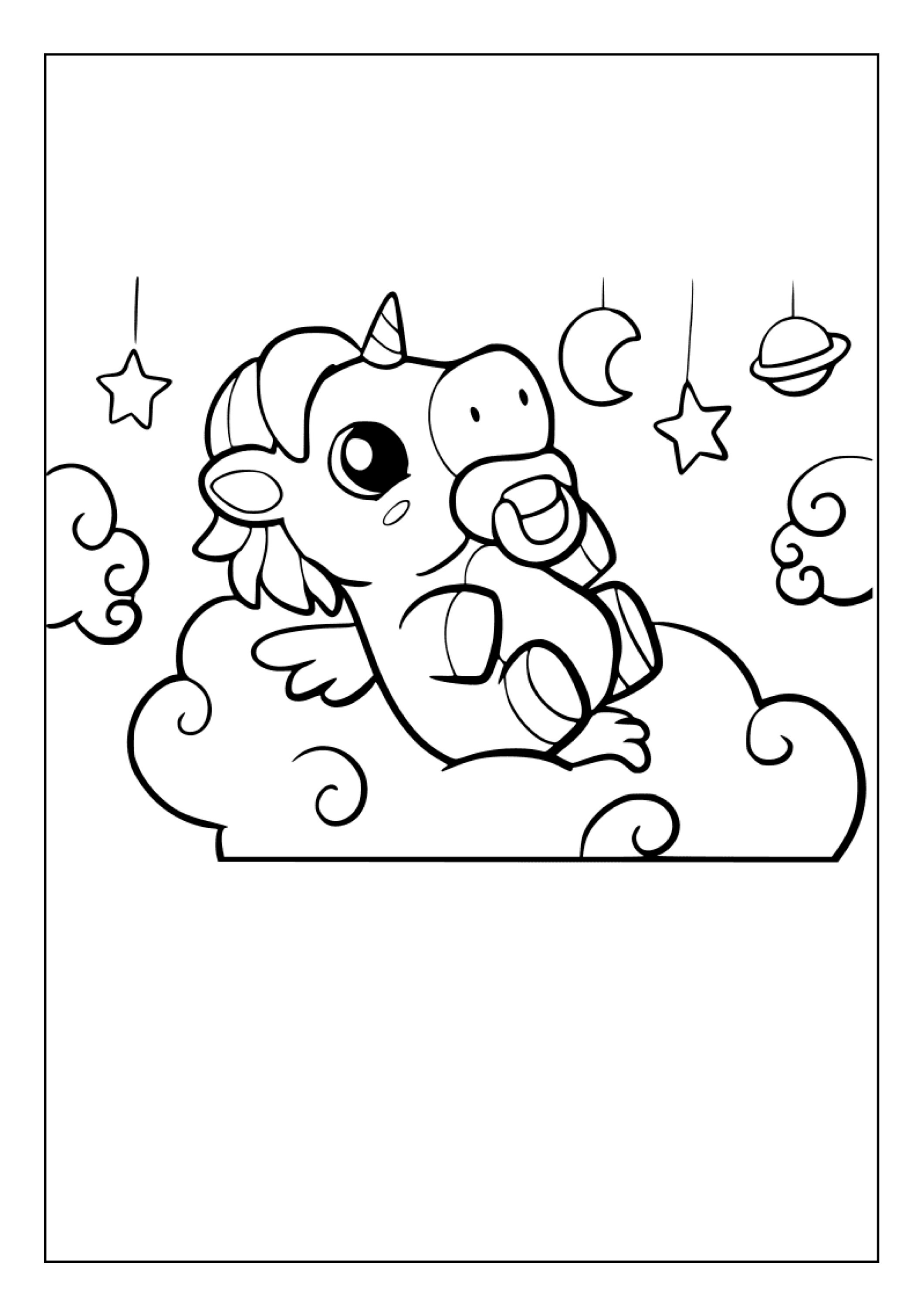 Printable Baby Unicorn Coloring Pages for Kids and Adults | 90 Pages ...