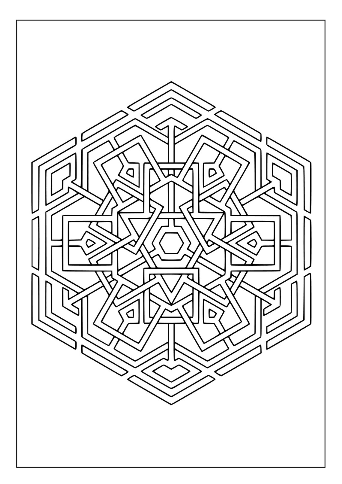 Printable Geometric Coloring Pages for Kids and Adults 100 Pages ...