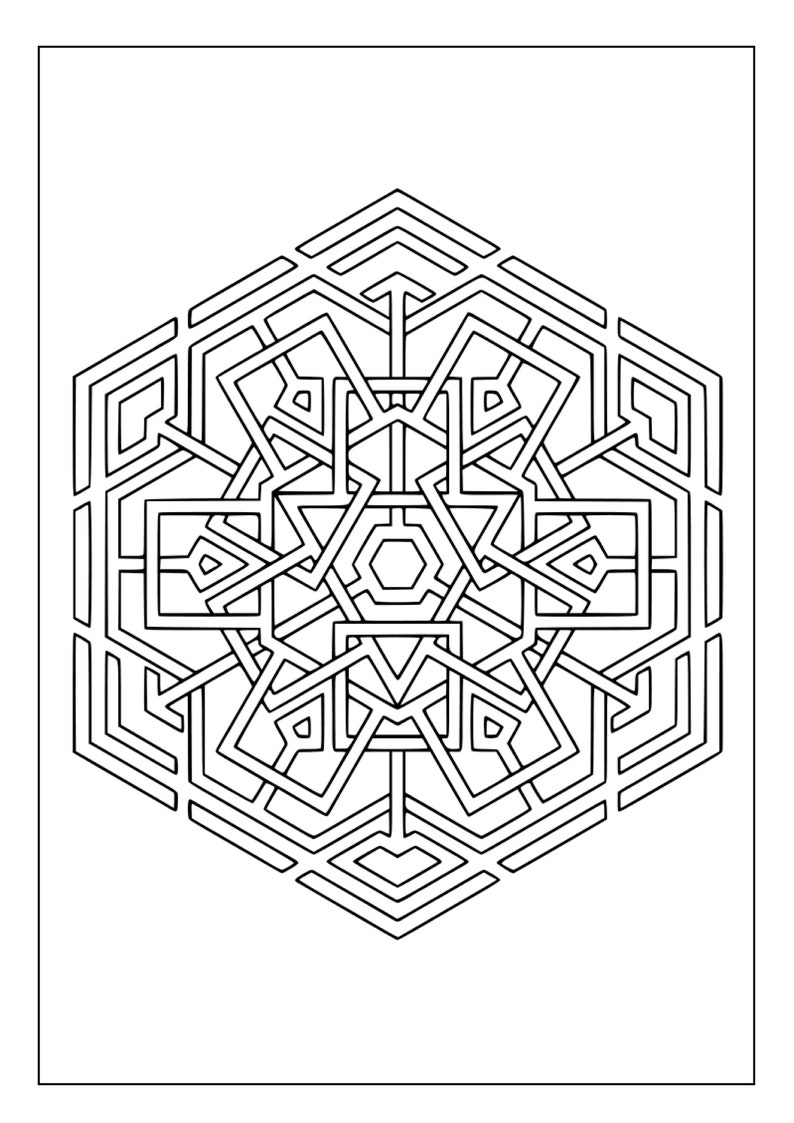 Printable Geometric Coloring Pages for Kids and Adults 100 Pages ...