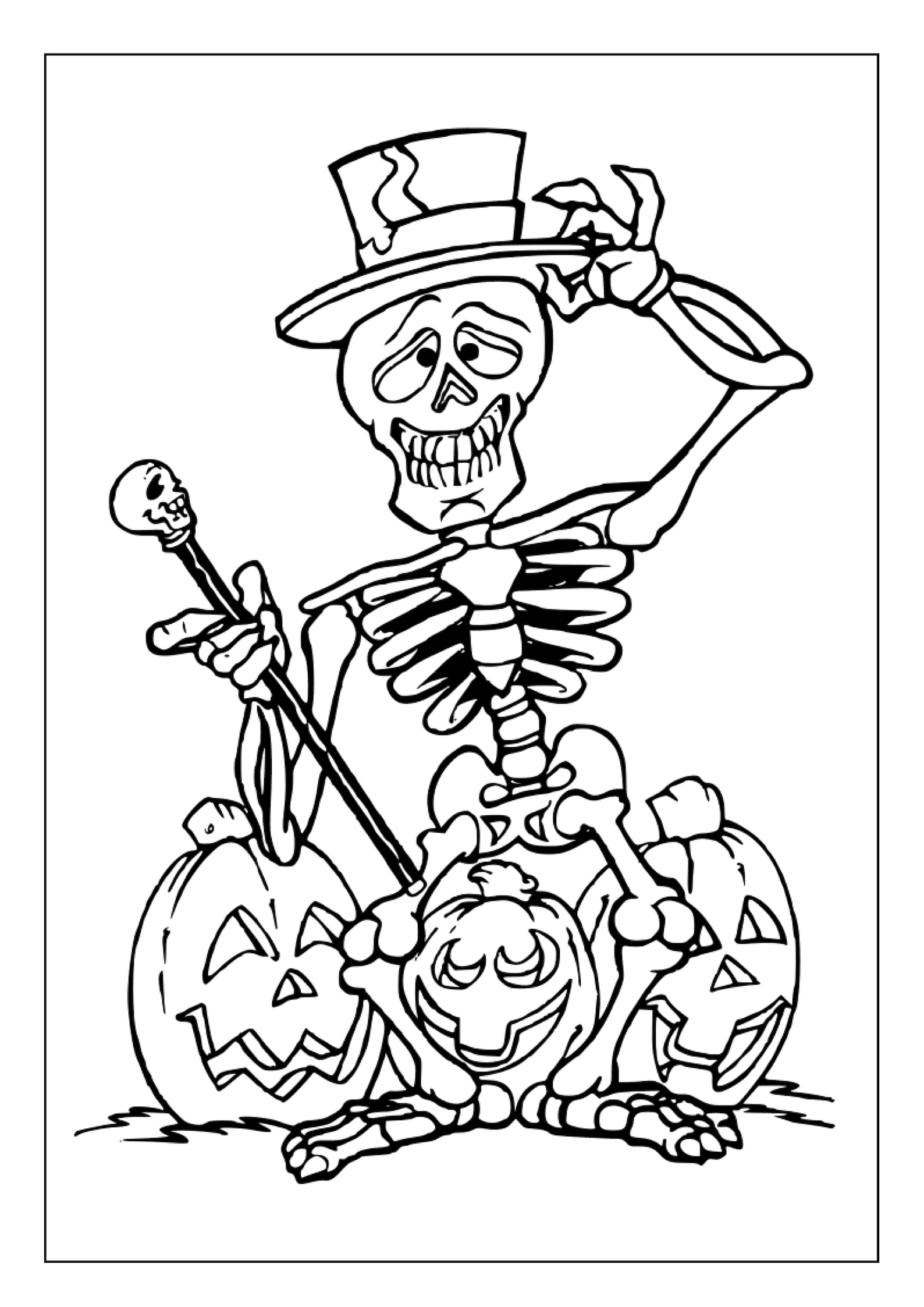 Printable Skeleton Coloring Pages for Kids and Adults | 60 Pages ...